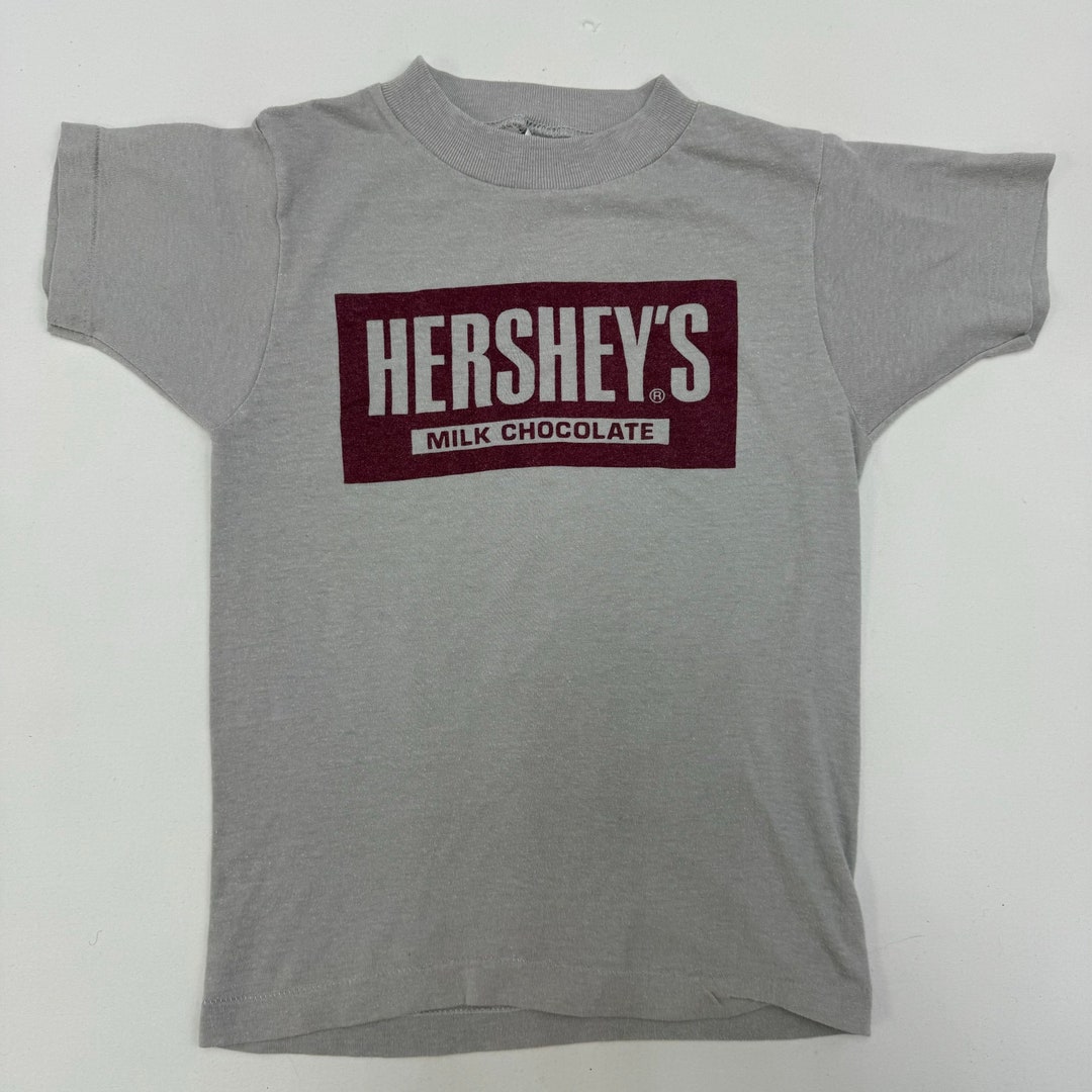 80s Vintage Kids Toddler Hershey’s Milk Chocolate Logo Gray T-shirt S (4-6Y) - Etsy