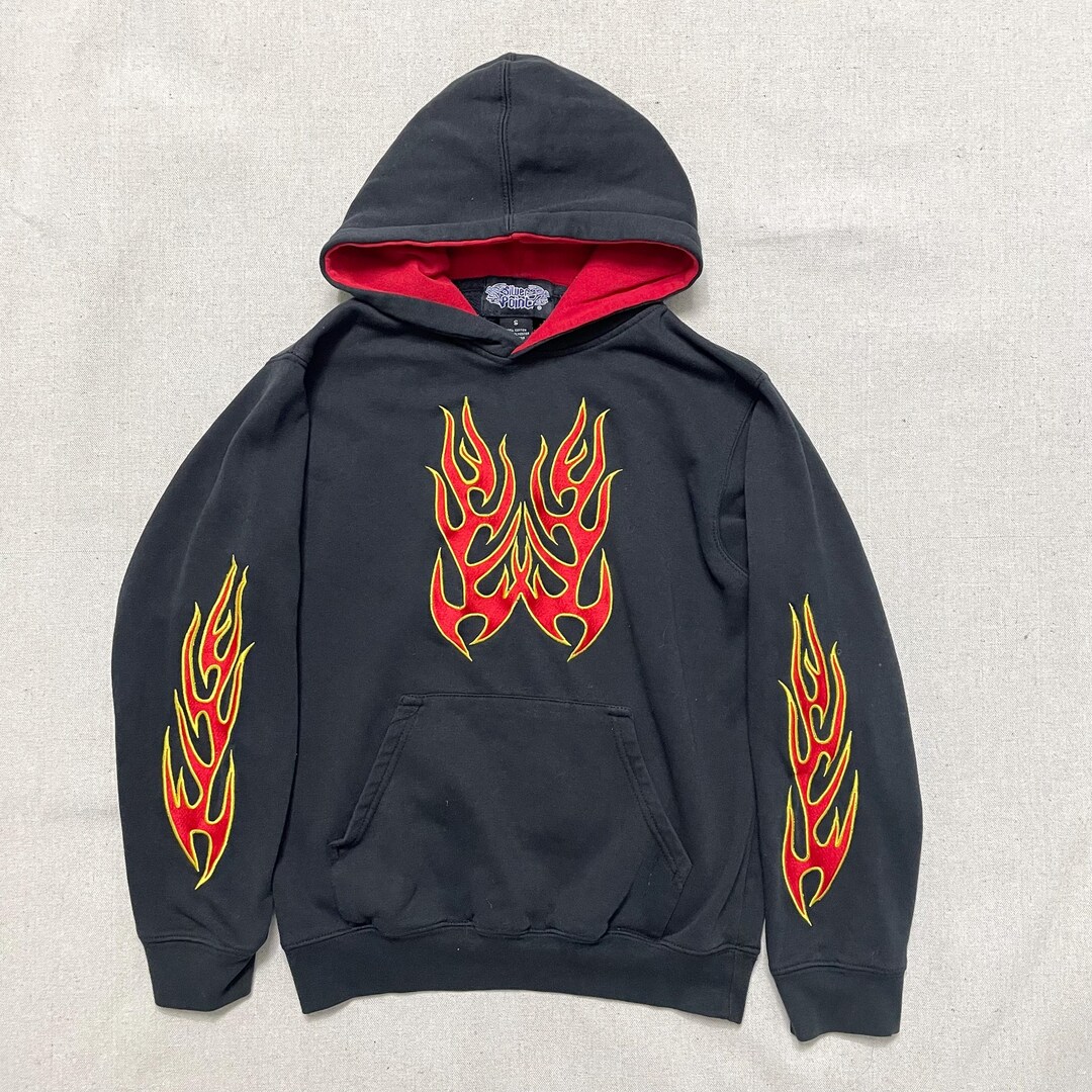Y2K Flame Hoodie - Youth Vintage Sweatshirt (AS IS) - Etsy