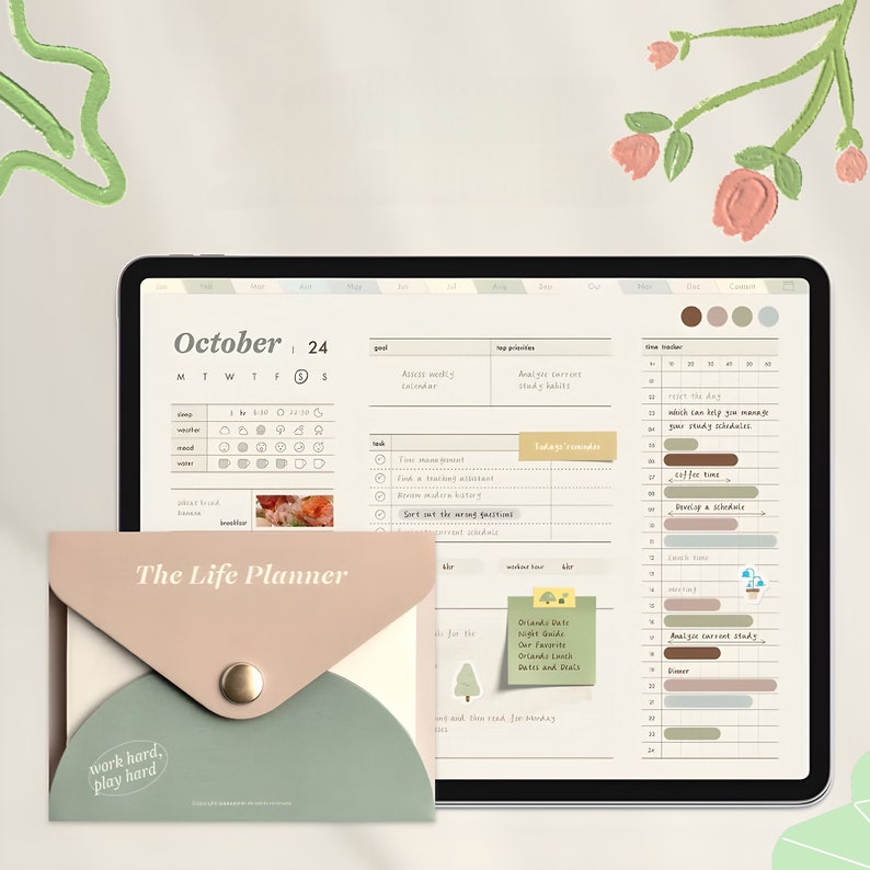 2024 the Life Planner All in One Hyperlinked Yearly Undated Planner ...