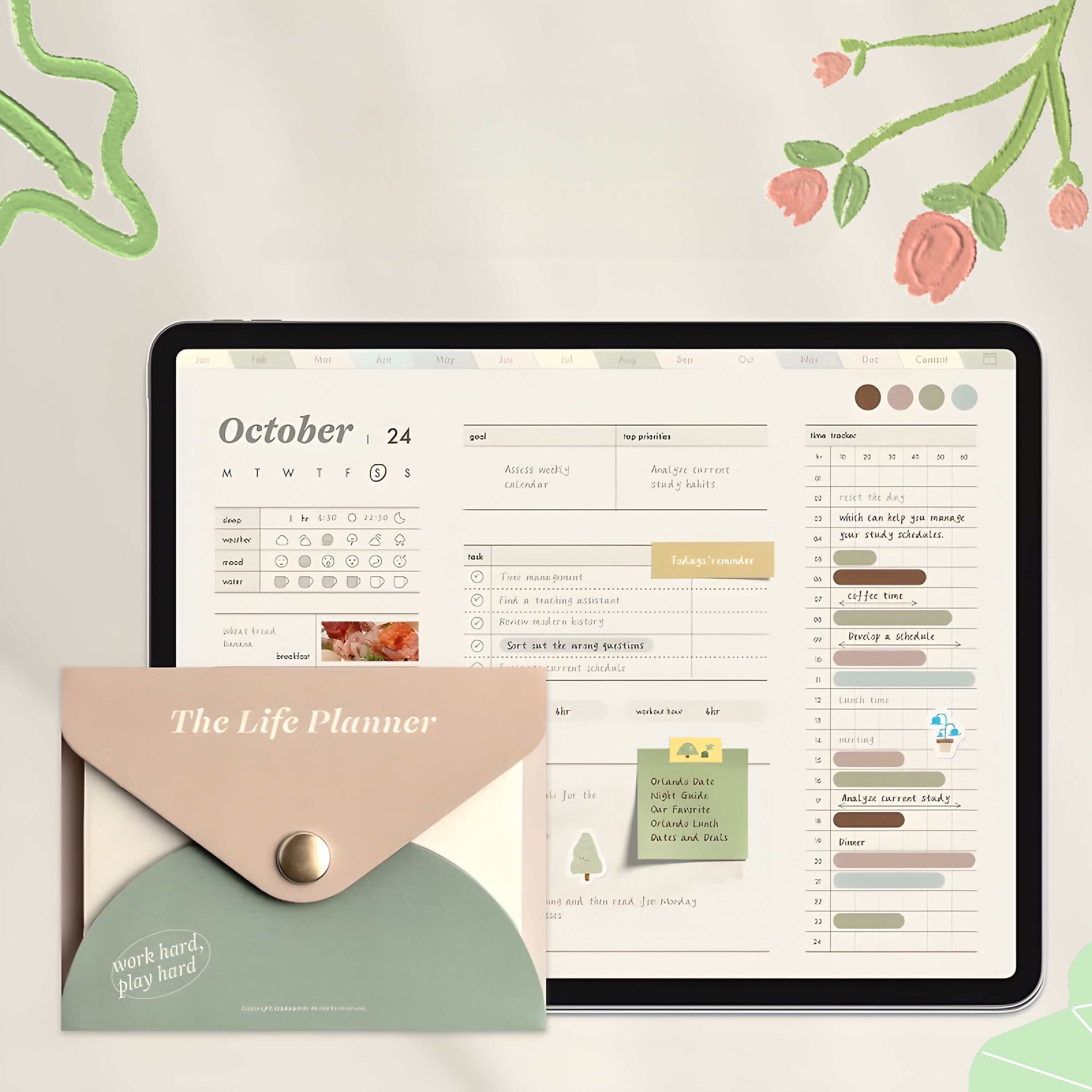 2024 the Life Planner All in One Hyperlinked Yearly Undated Planner ...