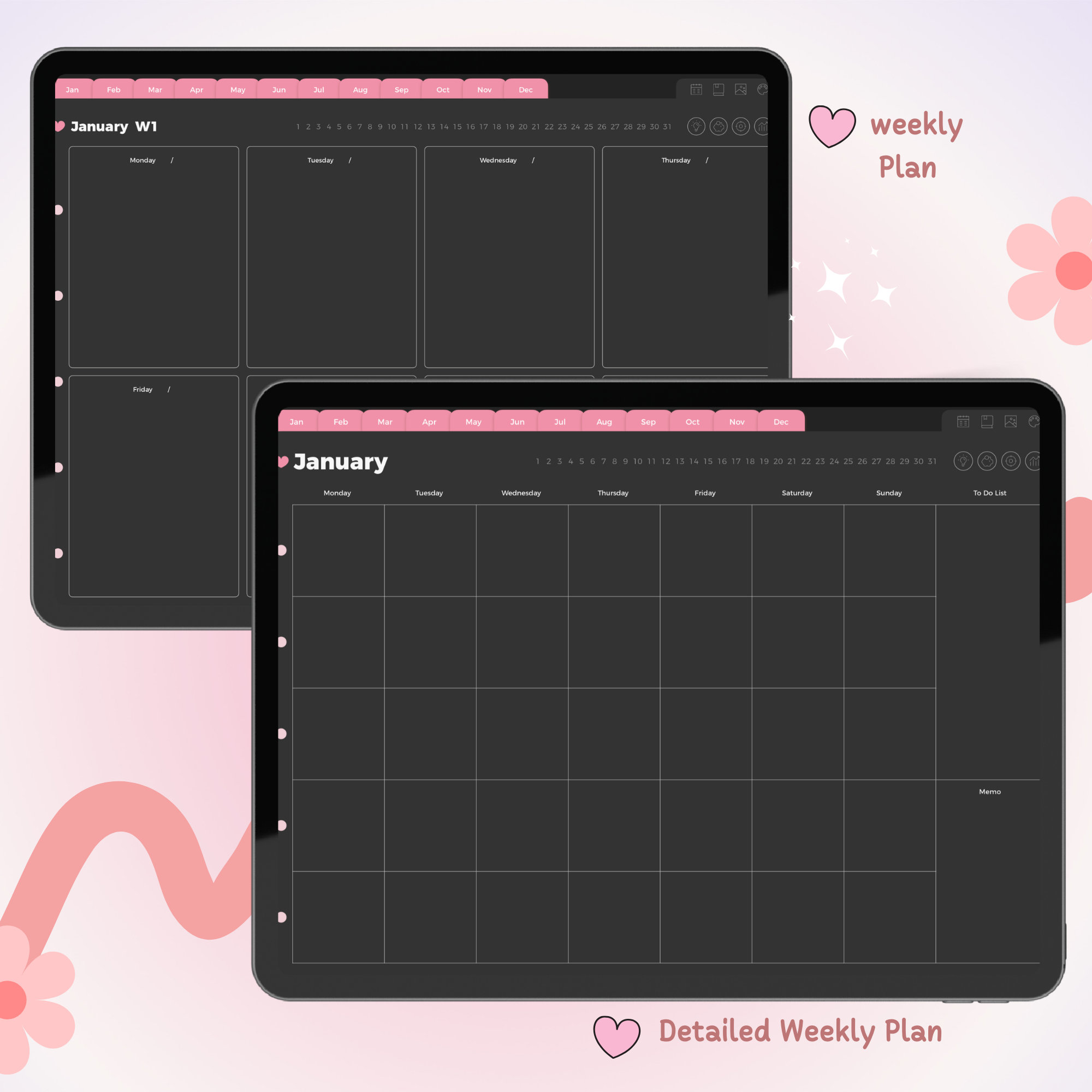 Undated That Girl Planner ,cute Kawaii Planner ,life Planner,monthly ...