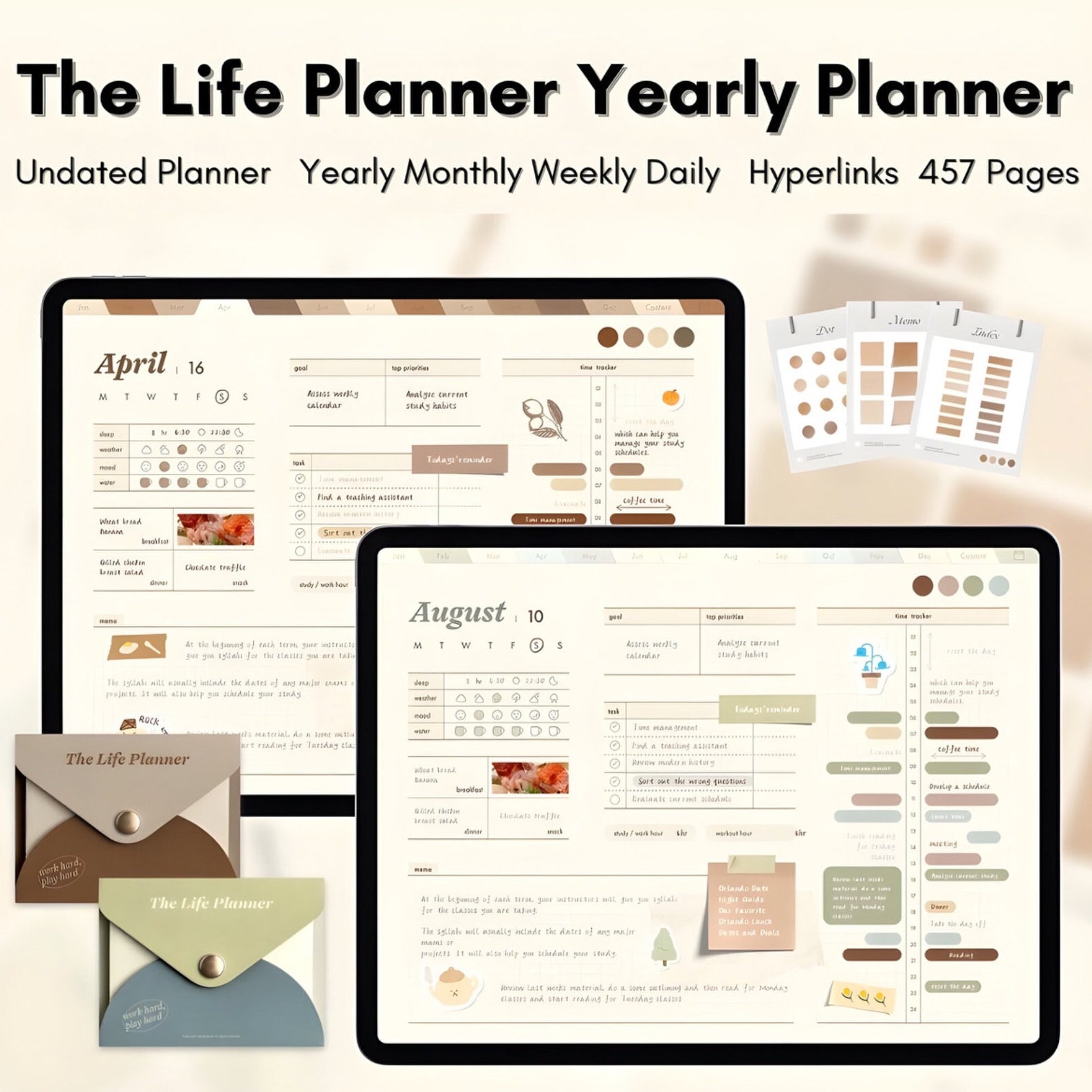 2024 the Life Planner All in One Hyperlinked Yearly Undated Planner ...