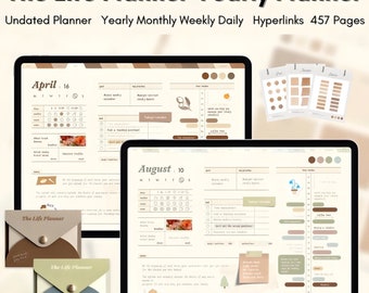 2024 the Life Planner All in One Hyperlinked Yearly Undated Planner ...