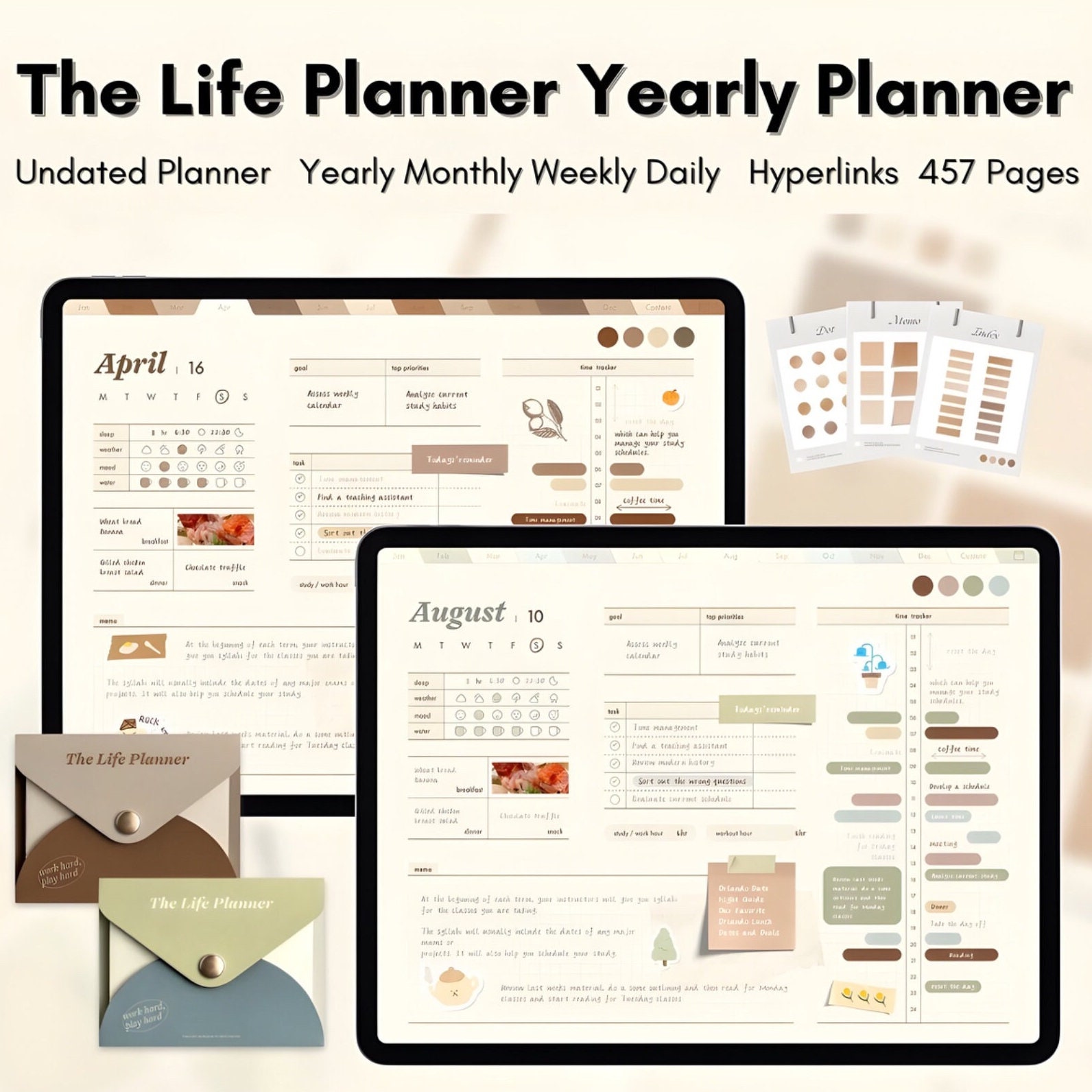 2024 the Life Planner All in One Hyperlinked Yearly Undated Planner ...
