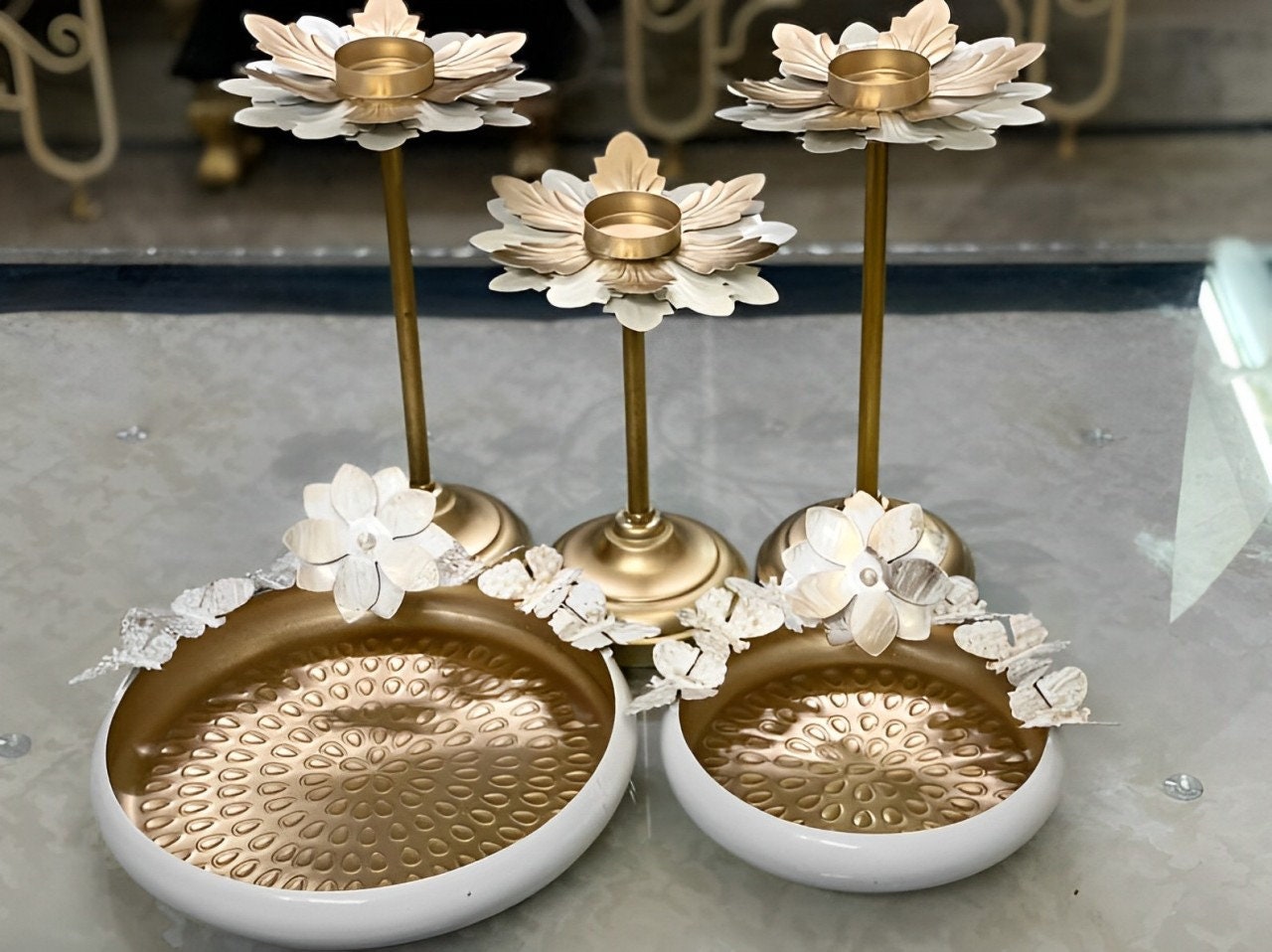 Ginni Handicrafts Flower Urli Set of 5 Pc // Diwali Decor // Event ...