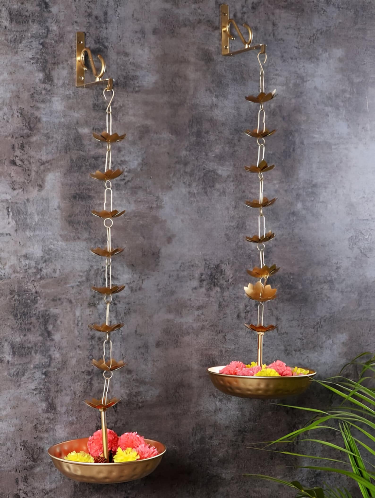 Presents Lotus Shaped Hanging Urli Pot for Floating Diyas and Candles ...
