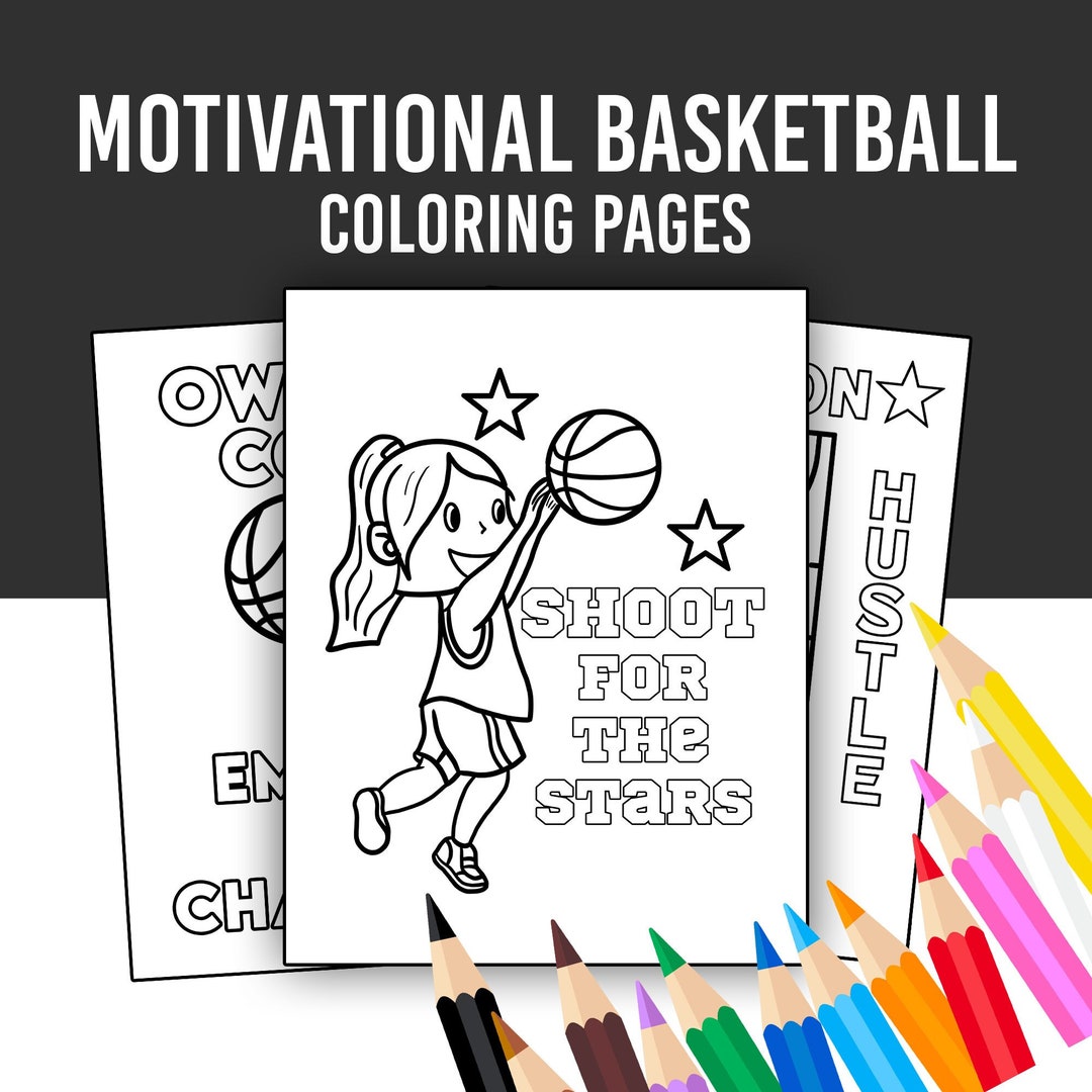 Affirmation Coloring Pages, Basketball Coloring Pages, Basketball Party ...