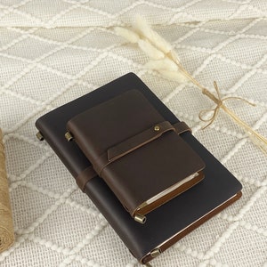 Personalized Refillable Leather Notebook, A6 A5 Leather Notepad, Daily ...