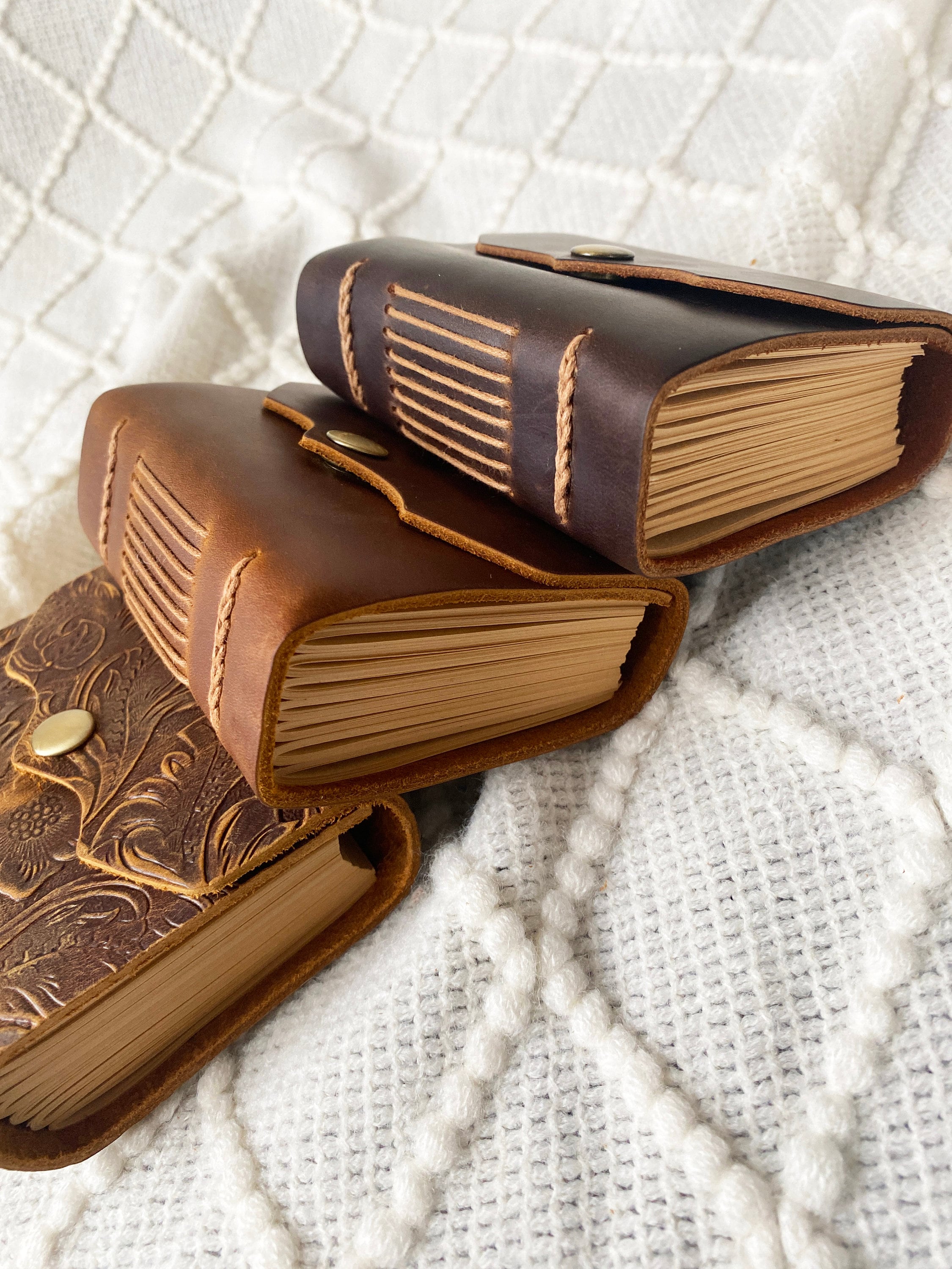Personalized Mini Leather Notebook, Small Leather Notepad, Daily ...