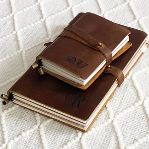 Personalized Refillable Leather Notebook, A6 A5 Leather Notepad, Daily ...