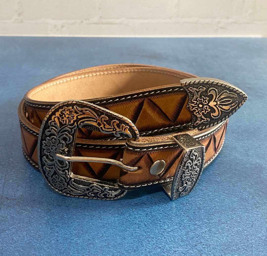 Western Genuine Leather Belt for Men Women Cowboy Cowgirl Rodeo ...