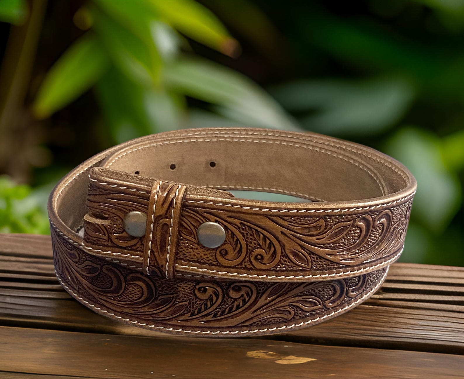 Handmade Men's Western Belt Genuine Full Grain Leather Heavy Duty ...
