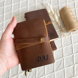Personalized Refillable Leather Notebook, A6 A5 Leather Notepad, Daily ...
