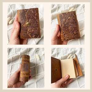Small Leather Notepad, Personalized Mini Leather Notebook, Daily ...