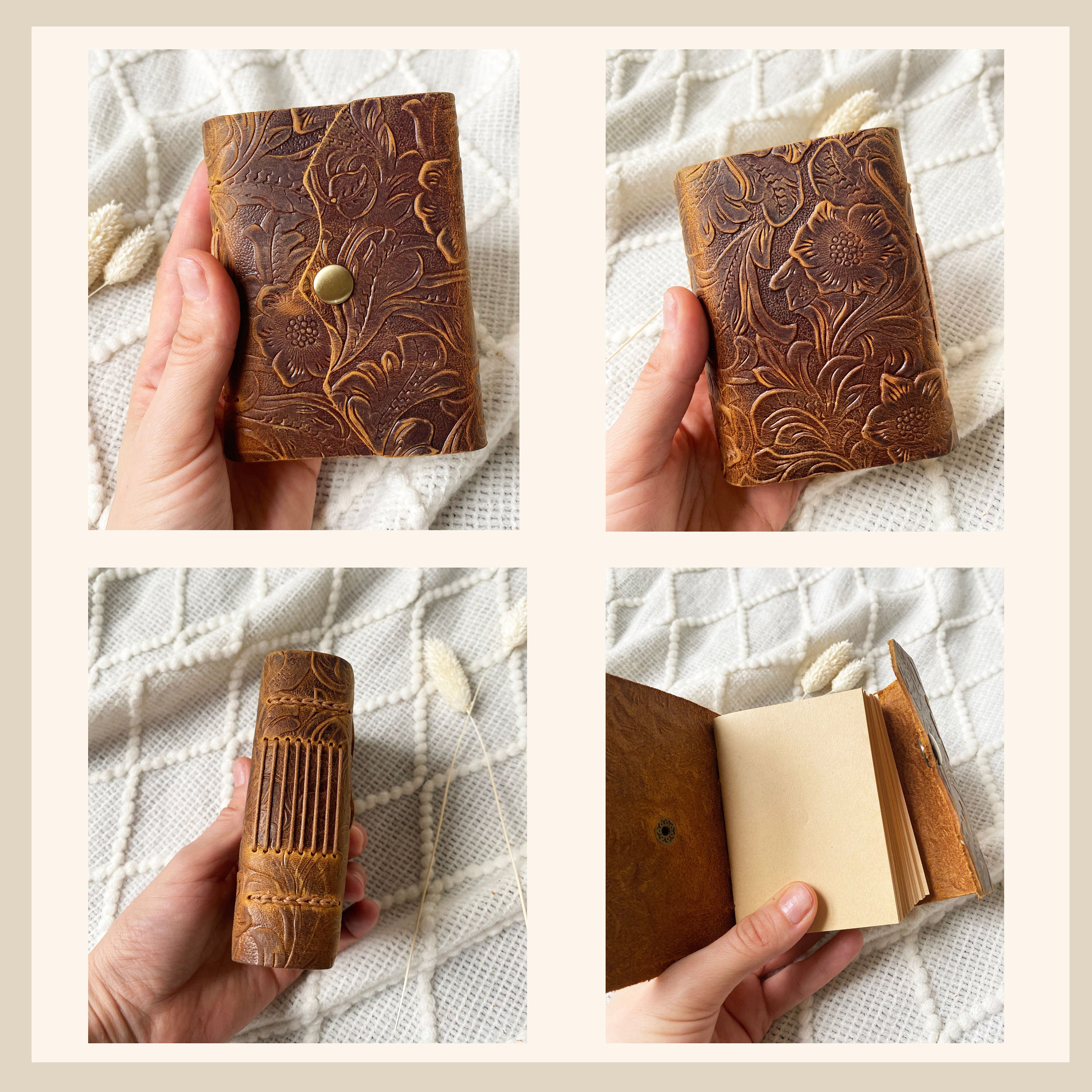 Personalized Mini Leather Notebook, Small Leather Notepad, Daily ...