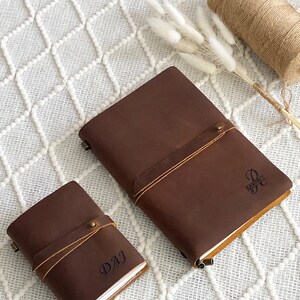 Personalized Refillable Leather Notebook, A6 A5 Leather Notepad, Daily ...