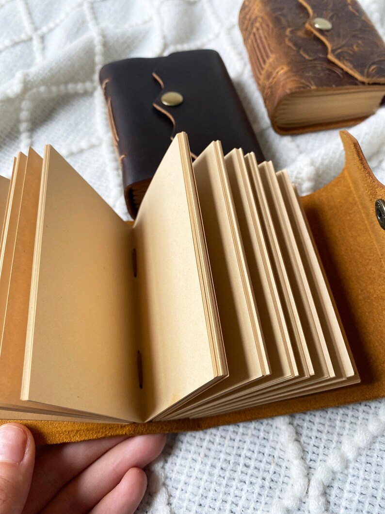 Personalized Mini Leather Notebook, Small Leather Notepad, Daily ...