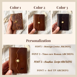 Small Leather Notepad, Personalized Mini Leather Notebook, Daily ...