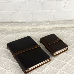 Personalized Refillable Leather Notebook, A6 A5 Leather Notepad, Daily ...