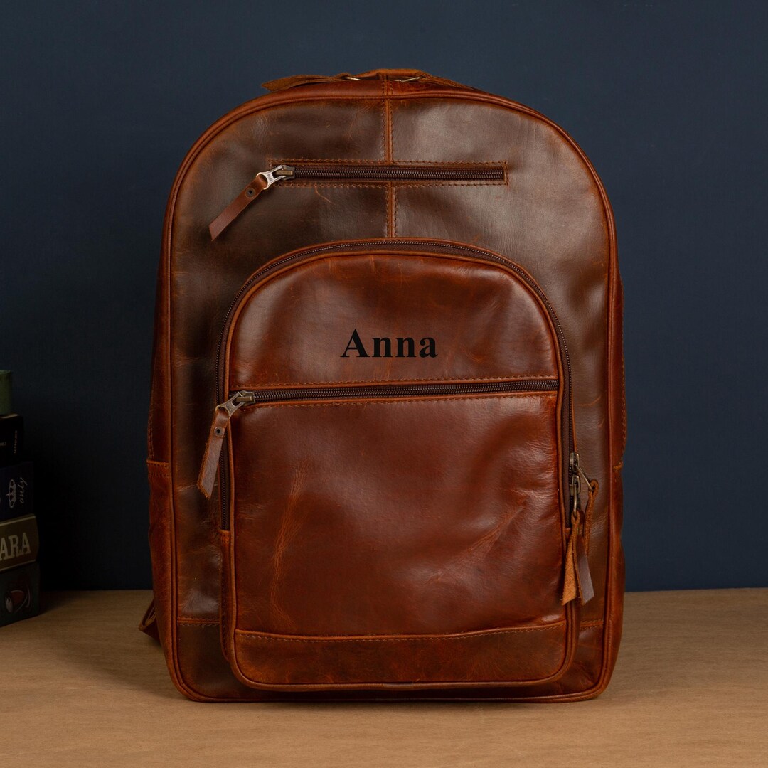 Unisex Genuine Leather Backpack, Mini Laptop Backpack for Women ...