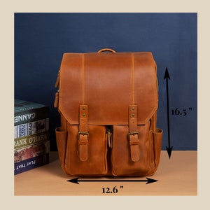 Personalized Large Leather Backpack Personalized Leather Unisex ...
