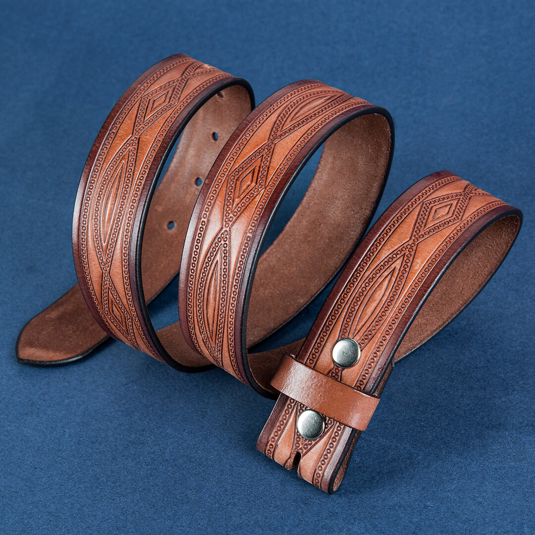 Handmade Men's Belt Strap Genuine Full Grain Leather Heavy Duty Without ...