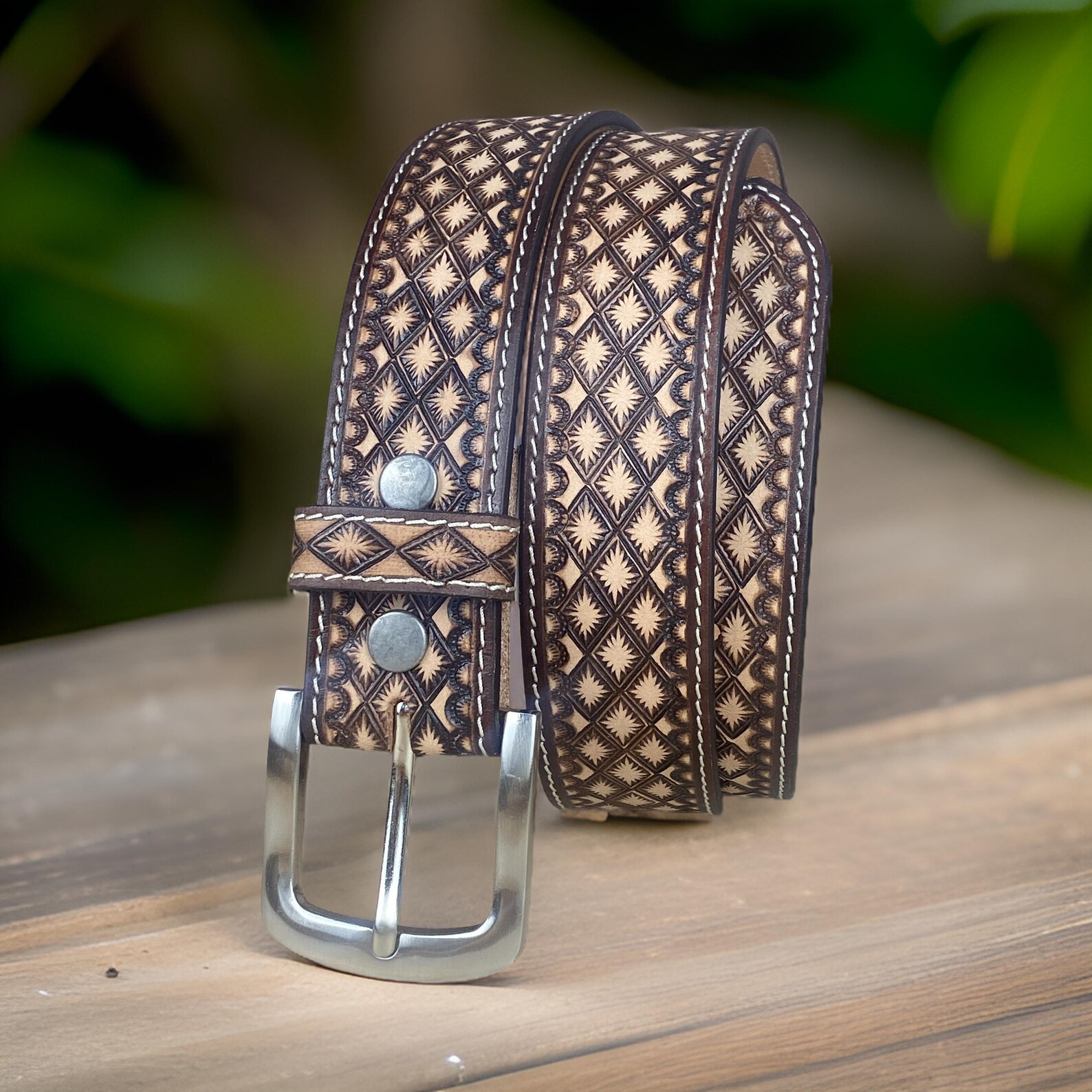 Custom Leather Belts, Handmade Leather Belts, Personalized Flowers ...