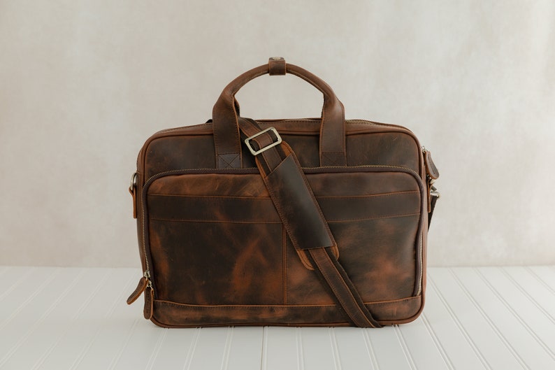 Custom Leather Laptop Briefcase for Men, Leather Bag for Men, Full ...