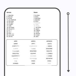 Present Tense Spanish Verbs Crossword Puzzle and Word Search: IR Verbs ...