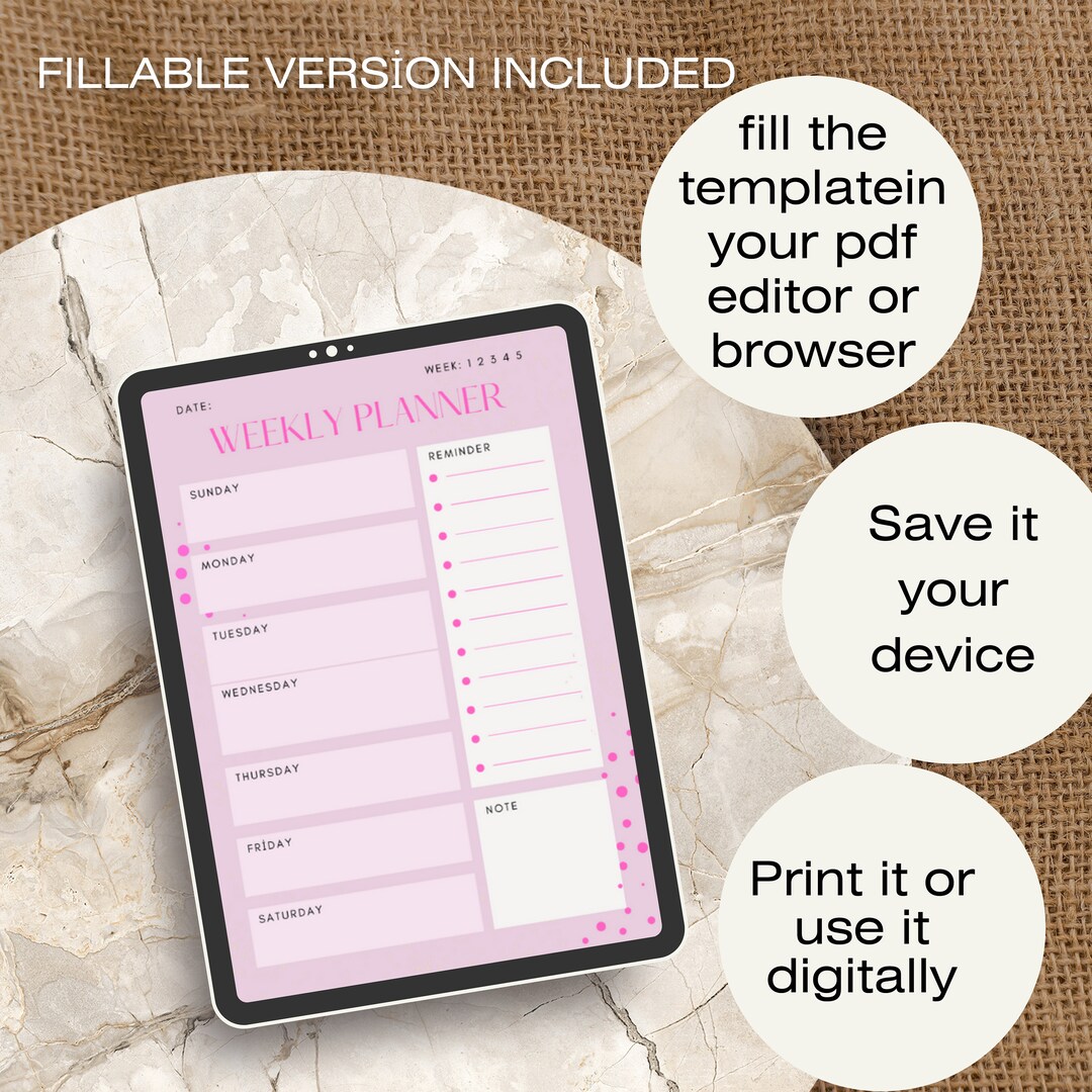 Weekly Planner Printable daily Planner Weekly Planner Printable Planner ...