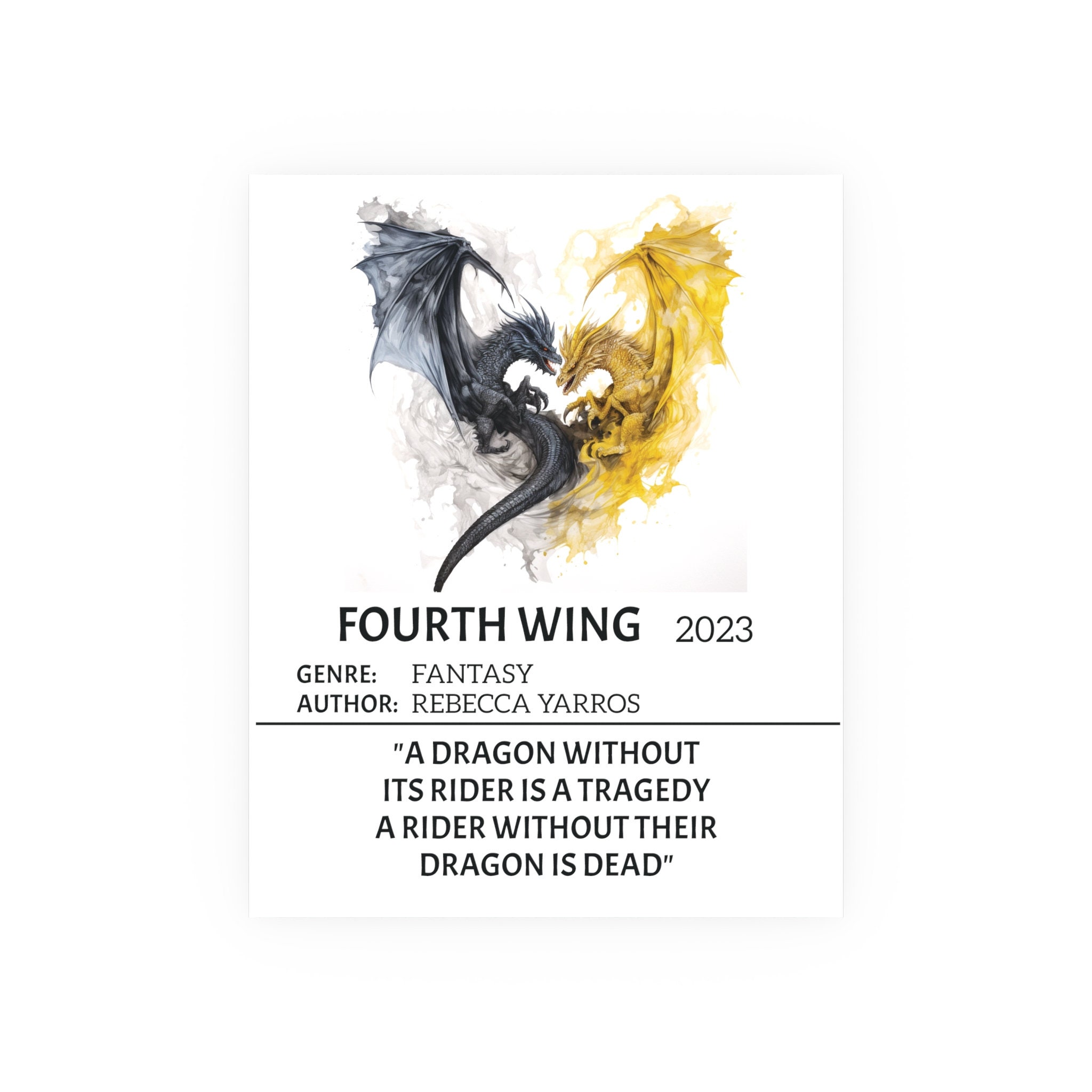 Fourth Wing Dragon Poster Fourth Wing Poster Fourth Wing - Etsy