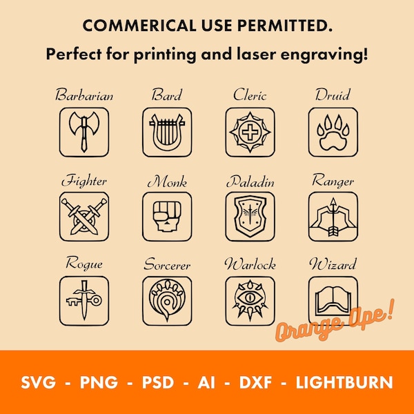 Dnd Class Symbols Svg - Etsy Israel