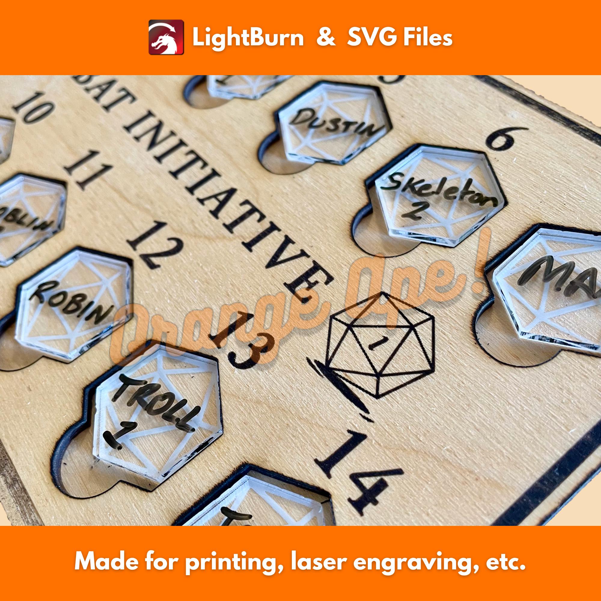 RPG Combat Initiative Tracker Laser Cut File: D&D, SVG, Lightburn ...