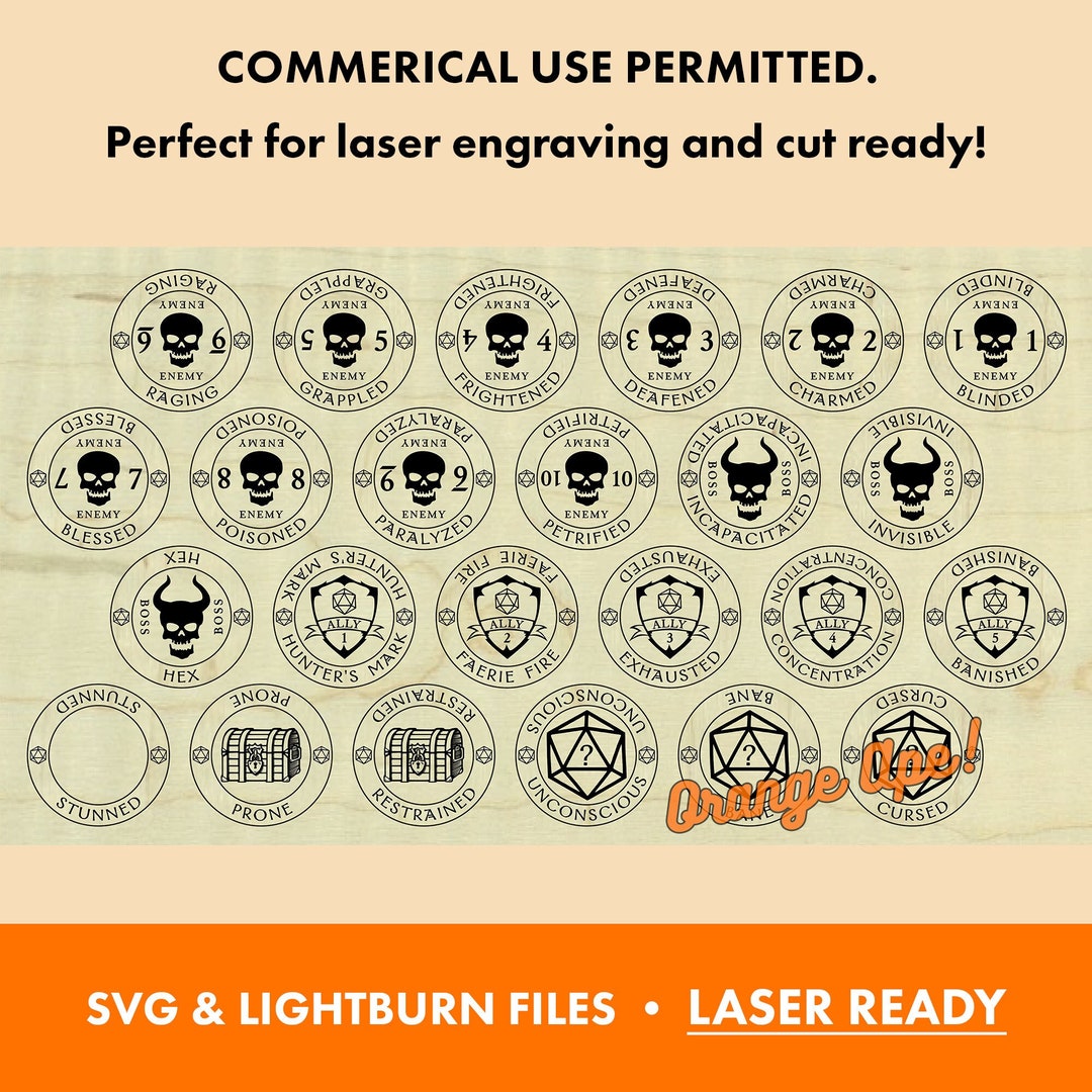 Dungeons & Dragons Ring and Tokens Set RPG Engrave / Cut - Etsy