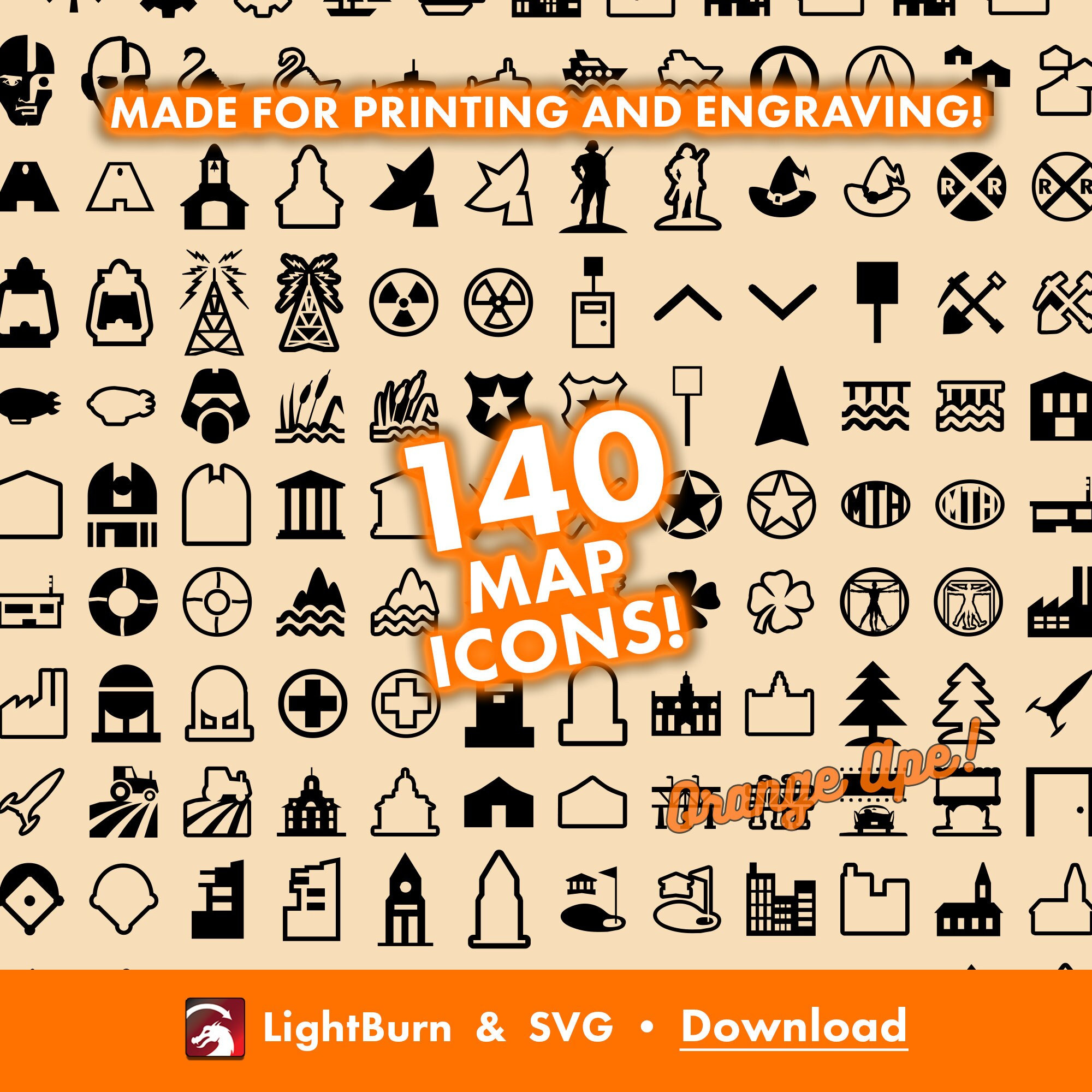 Fallout Map Marker Icons RPG Outline & Silhouette Files SVG and ...
