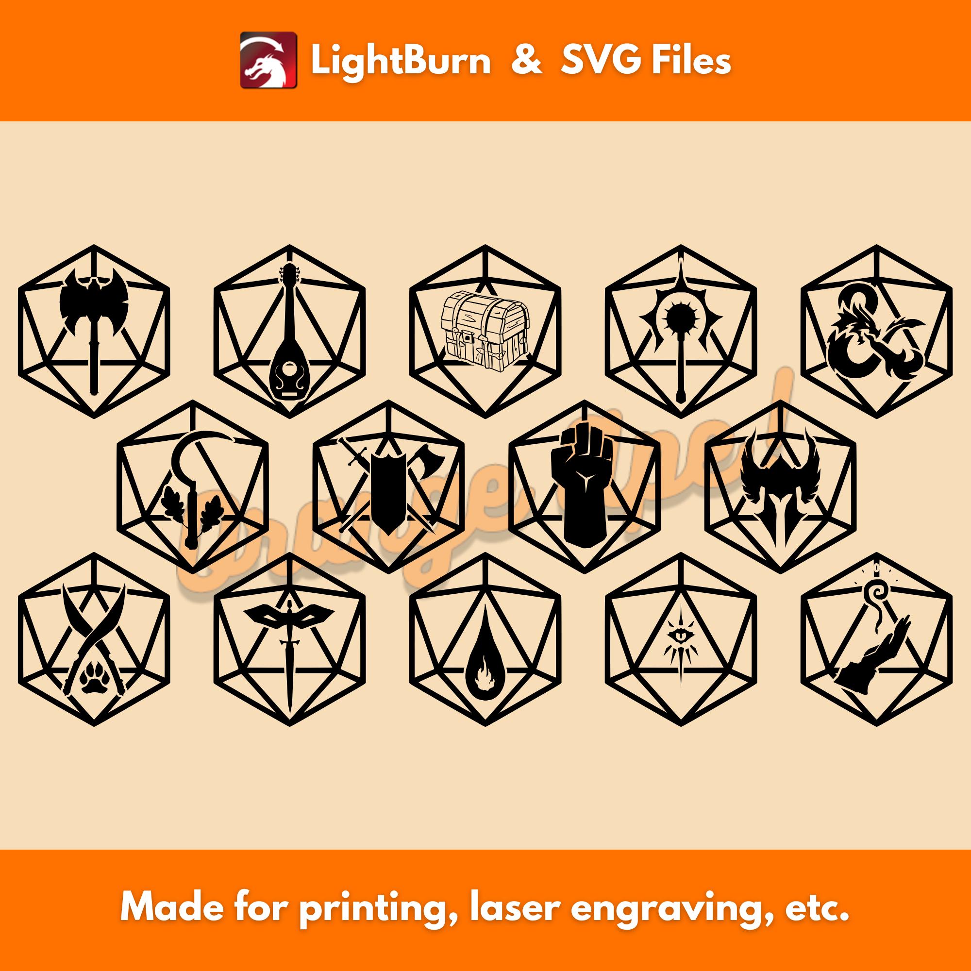 D20 Dungeons and Dragons SVG: RPG Class Icons (digital Download) - Etsy