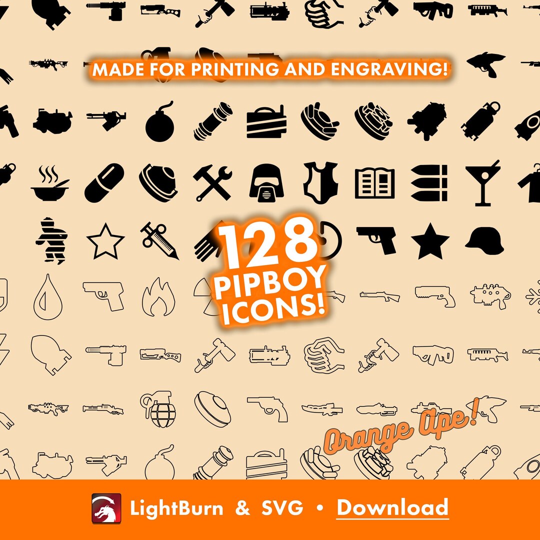 Fall Out Pip Boy Stat Page Icons - RPG Outline & Silhouette Files - SVG ...