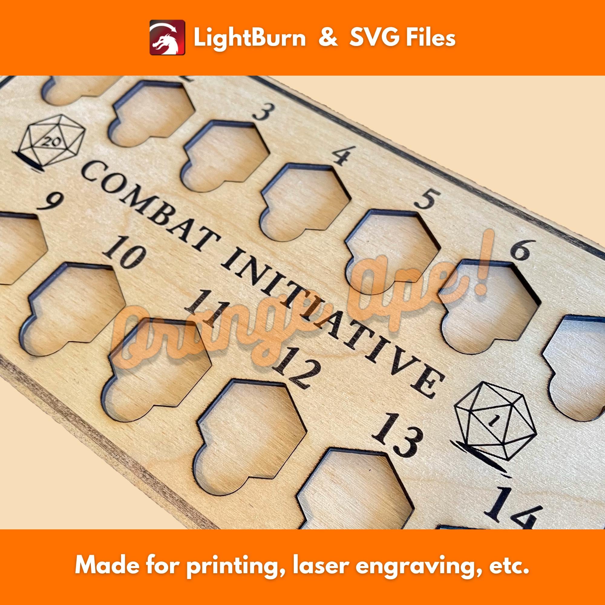 RPG Combat Initiative Tracker Laser Cut File: D&D, SVG, Lightburn ...