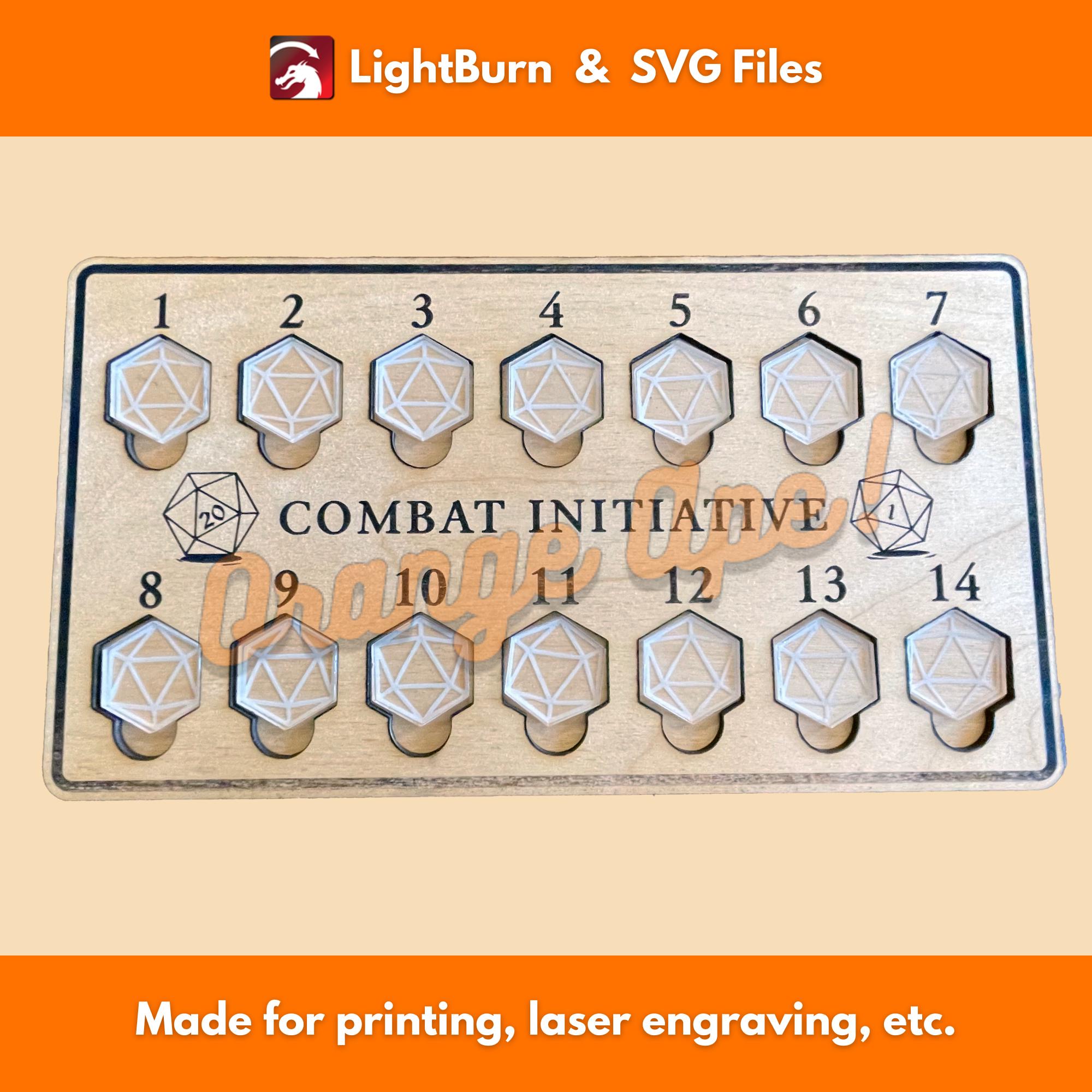 RPG Combat Initiative Tracker Laser Cut File: D&D, SVG, Lightburn ...