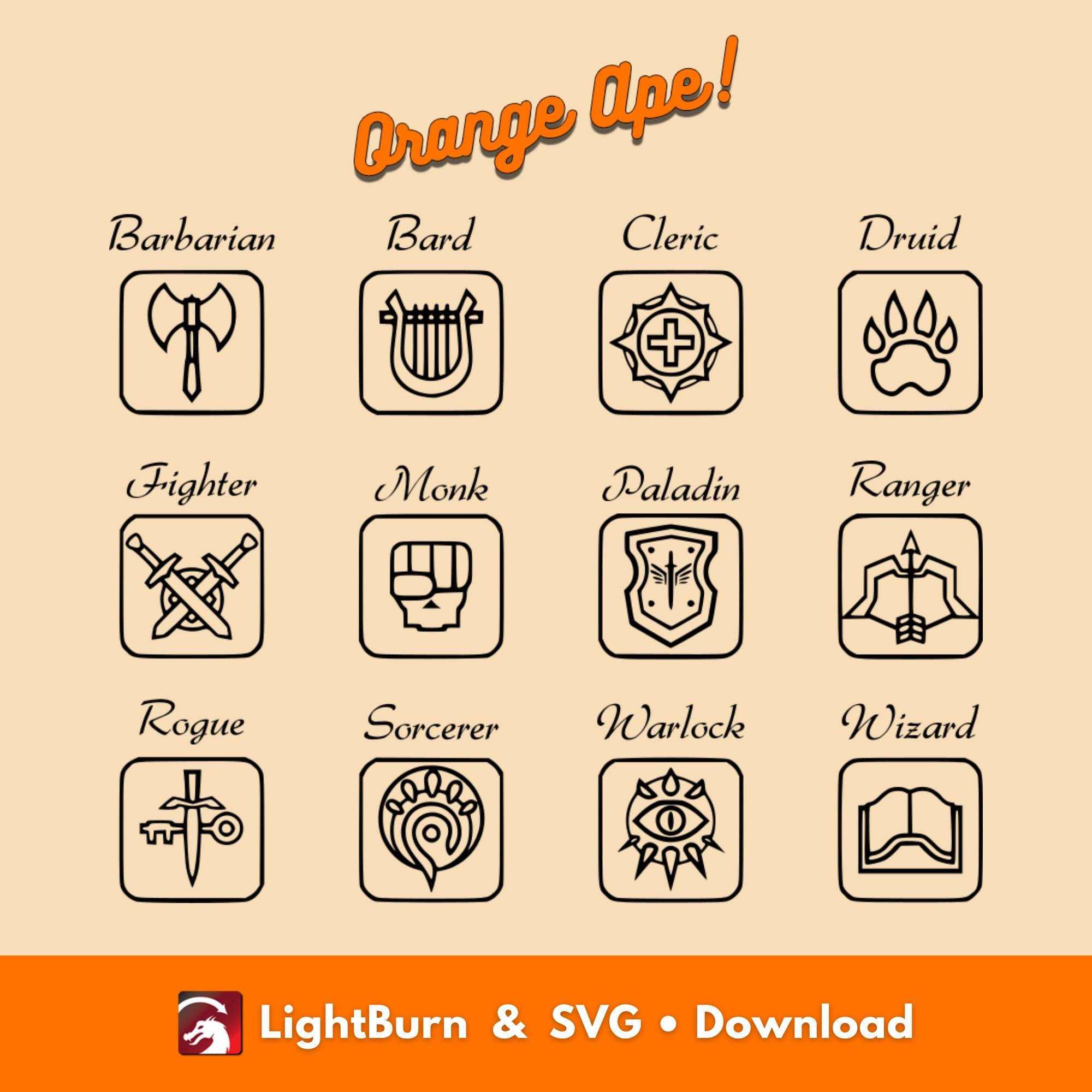 Dungeons & Dragons Class Symbol SVG – RPG Vector Icons (SVG and ...