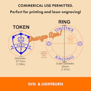 Dungeons & Dragons Ring and Tokens Set: RPG Vector Art (SVG, Lightburn ...