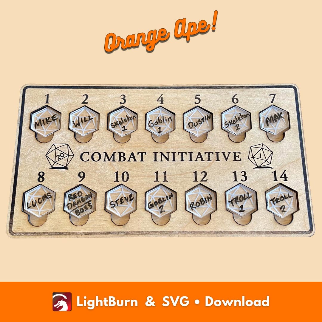 RPG Combat Initiative Tracker Laser Cut File: D&D, SVG, Lightburn ...