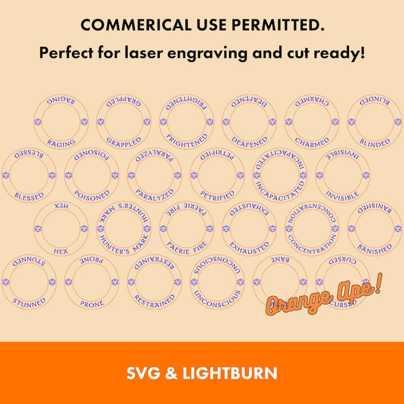 Dungeons & Dragons Ring and Tokens Set: RPG Vector Art (SVG, Lightburn ...