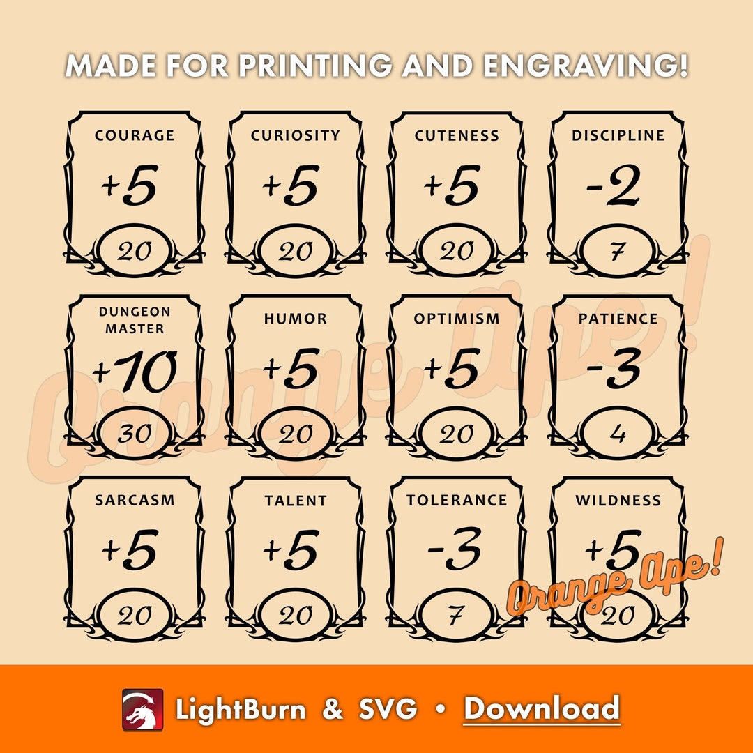 12 Character Trait Pack SVG - D&D Vector Artwork - Dnd Character Trait ...