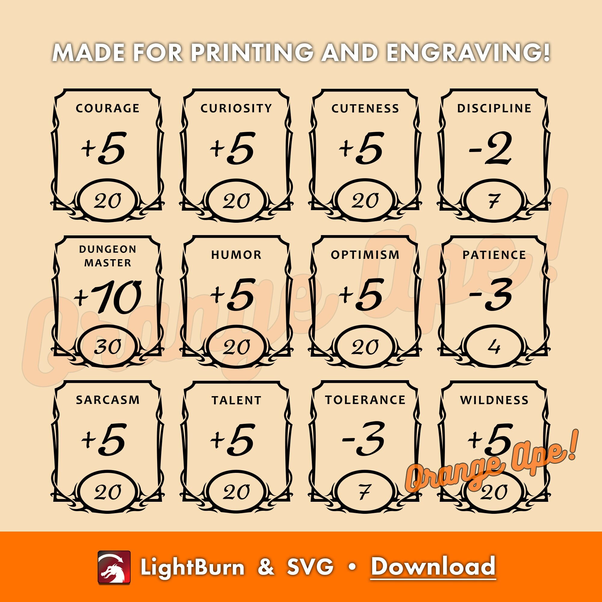 12 Character Trait Pack SVG - D&D Vector Artwork - Dnd Character Trait ...