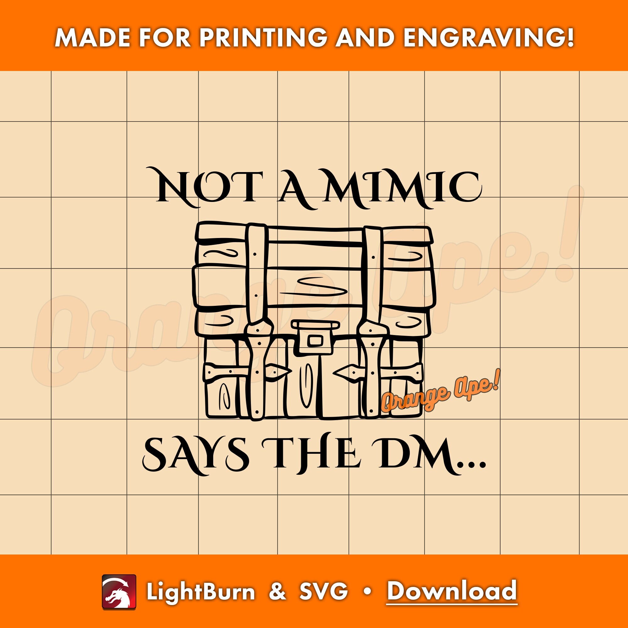 D&D Not a Mimic SVG - Vector Artwork - RPG Outline File - Svg ...