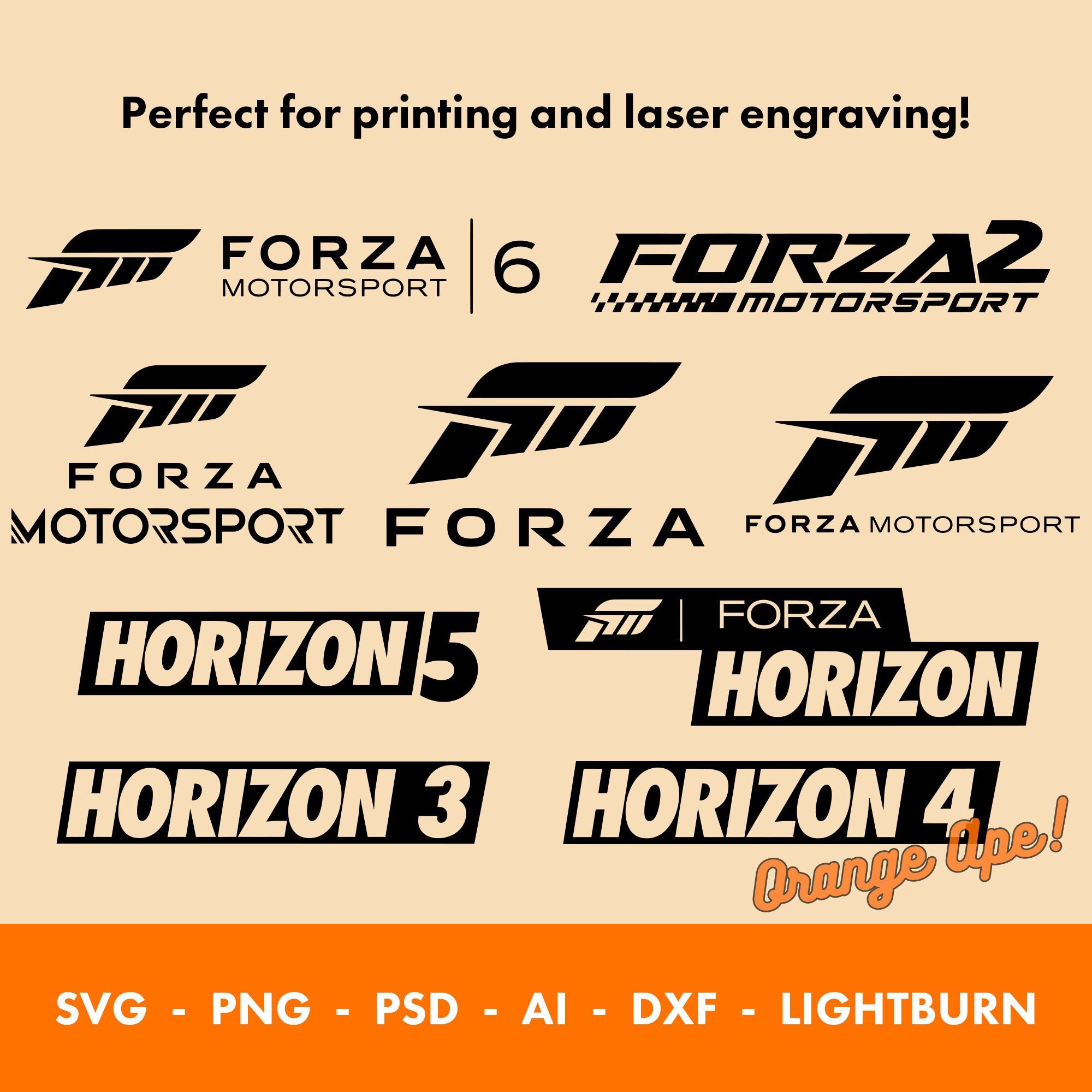 Forza Designs Outline & Silhouette Files Svg Png Dxf - Etsy