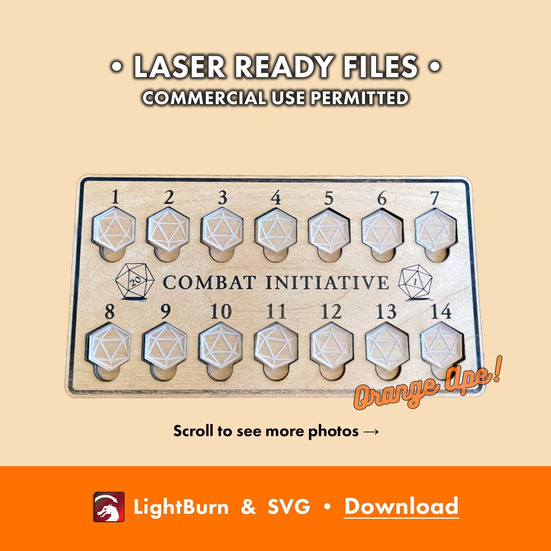 RPG Combat Initiative Tracker Laser Cut File: D&D, SVG, Lightburn ...