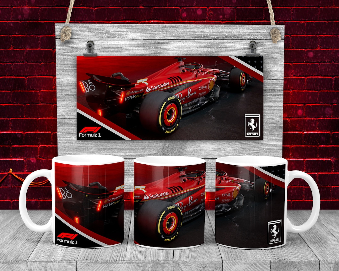 FORMULA 1 FERRARI 2024 F1 Mug Templates With Mockup, Ready to Print ...