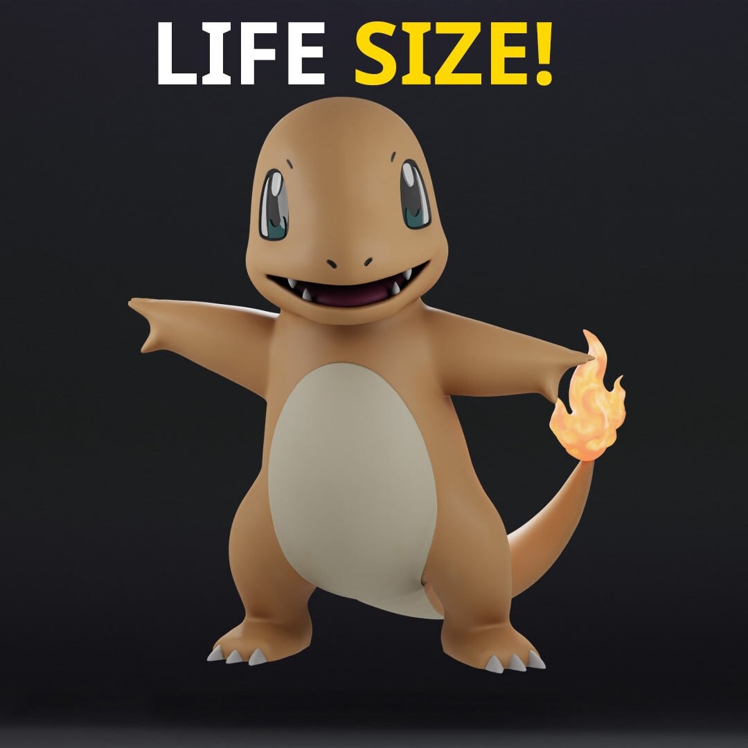 CHARMANDER LIFE SIZE Stl File Pack Bundle, Bambulab, Prusa, Artillery ...